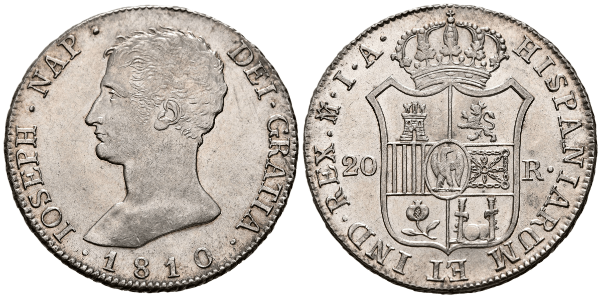20 REALES 1810 JOSE NAPOLEON. MADRID. IA. – LEYENDO MONEDAS/NUMISMATICA