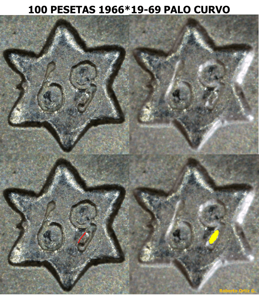 100 PESETAS 1966*(19-69). ¿El 9 del Palo recto y el 9 del Palo Curvo ...