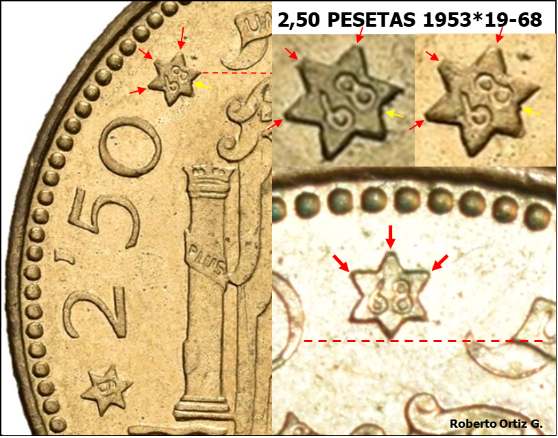 2’50 Pesetas 1953*(19-68). Estado Español. La estrella 68. – LEYENDO ...