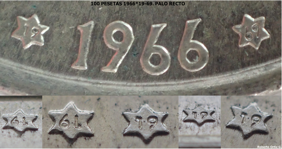 100 PESETAS 1966*19-69. PALO RECTO. Fotos de sus detalles. – LEYENDO ...