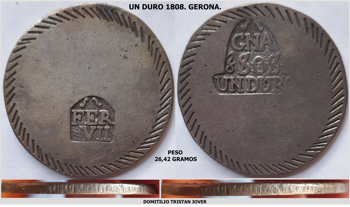 UN DURO 1808. GERONA. Parte 3. El Canto. – LEYENDO MONEDAS/NUMISMATICA