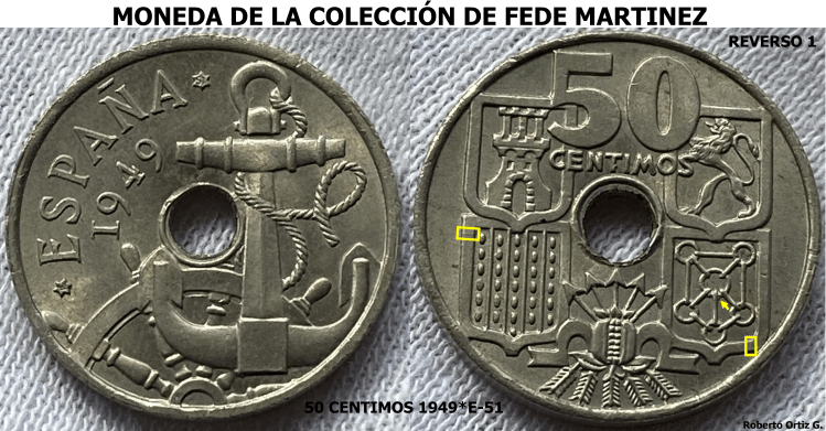 50 CENTIMOS 1949*E-51. ESTADO ESPAÑOL. – LEYENDO MONEDAS/NUMISMATICA